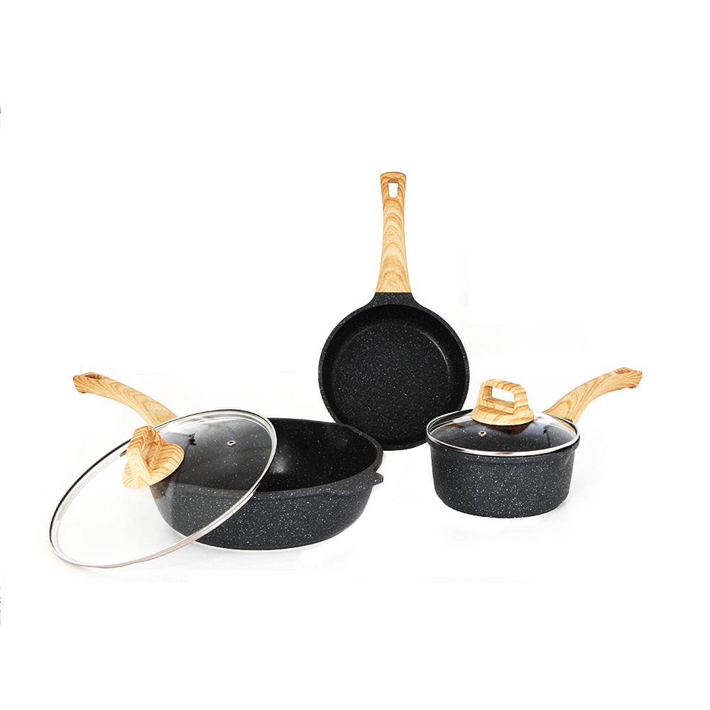 Jual Cypruz Granite Cookware Fry Wok Set of 5 Pcs | Shopee Indonesia