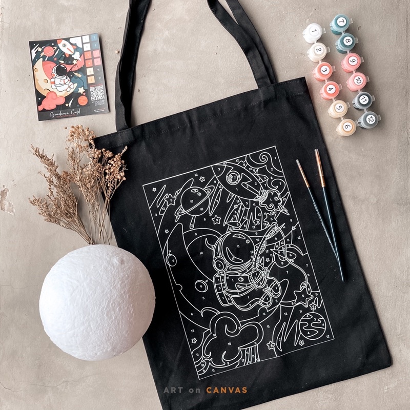Jual PAINT BY NUMBERS TOTEBAG BLACK EDITION BY ARTONCANVAS | ASTRO ...