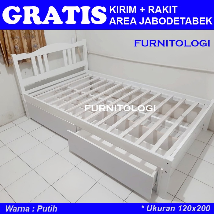 Jual Ranjang Kayu 120x200 dengan Laci Serbaguna dengan Laci Kolong ...