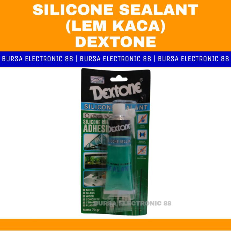 Jual Lem kaca / silicon / silicone rubber sealant dextone 70gr | Shopee ...