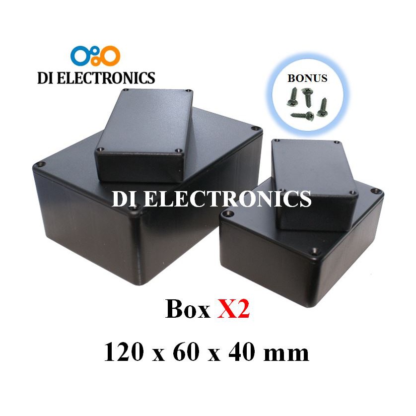 Jual PROJECT BOX X2 ENCLOSURE CASE KOTAK ELEKTRONIK PLASTIK HITAM ...