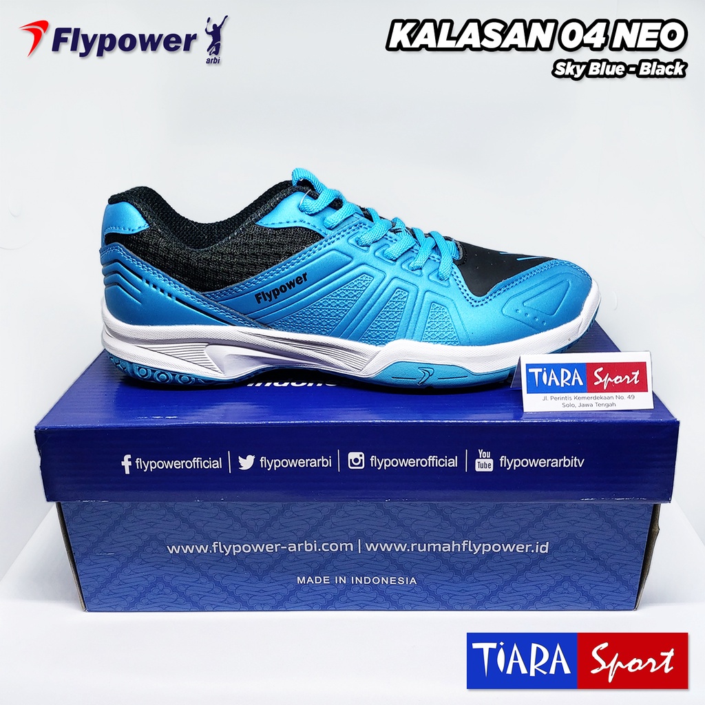 Jual Sepatu Badminton Flypower Kalasan 04 Neo - Sky Blue Black | Shopee ...