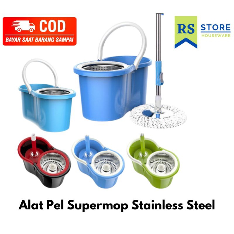 Jual Alat pel lantai super mop spin mop magic mop putar pengering ...