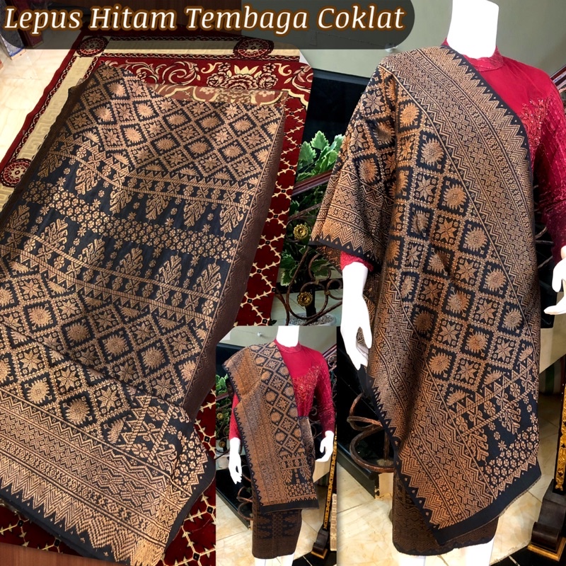 Jual promo Songket Lepus Tembaga Hitam/songket tenun asli palembang /ilham songket palembang ...