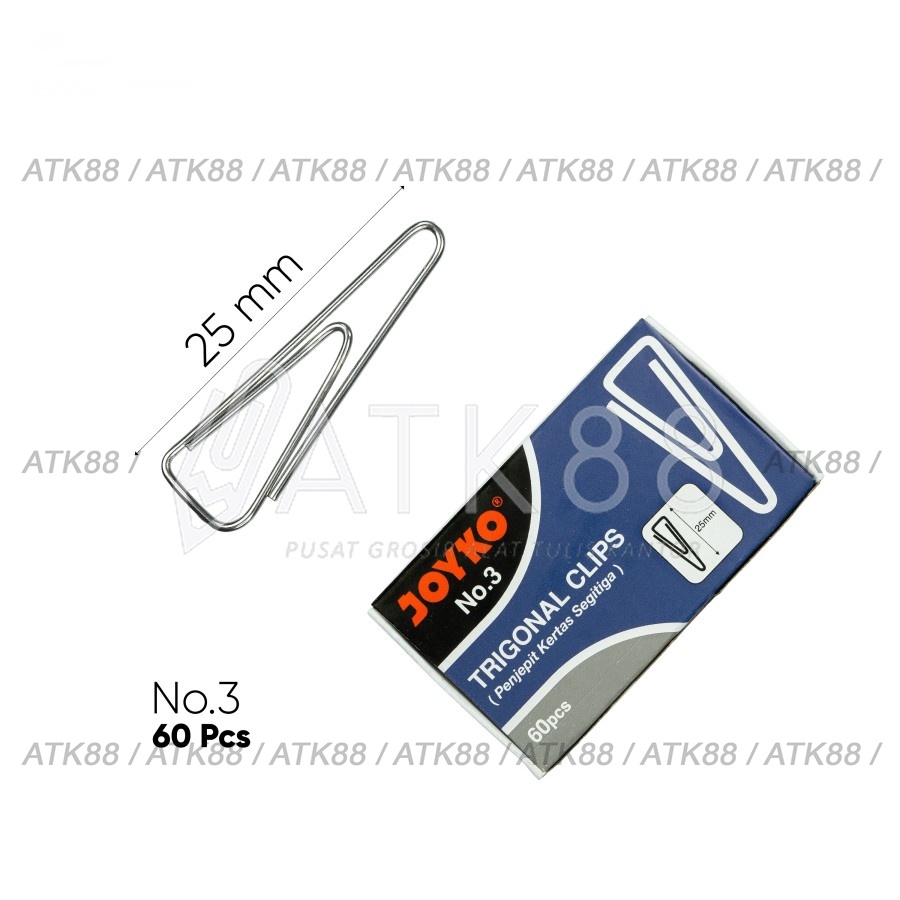 Jual Paper Clips Joyko Trigonal No. 3 (25 mm) | Shopee Indonesia
