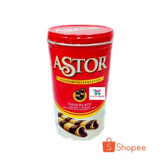 Jual Astor Double Chocolate Wafer Roll Stick Kaleng 330 Gram Kue ...