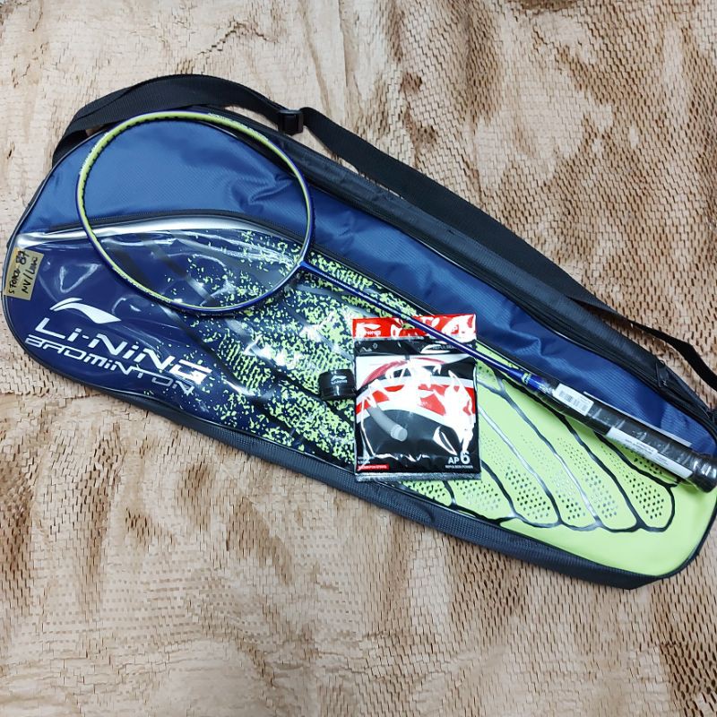 Jual Raket Badminton Lining Super Force 87 navy/lemon ( Bonus tas dan ...