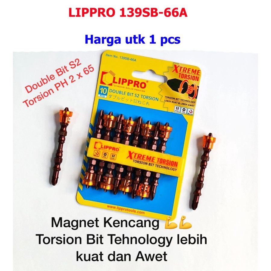 Jual lippro 139 MATA OBENG MAGNET PH2 Screw Driver Bit With Magnetic ...