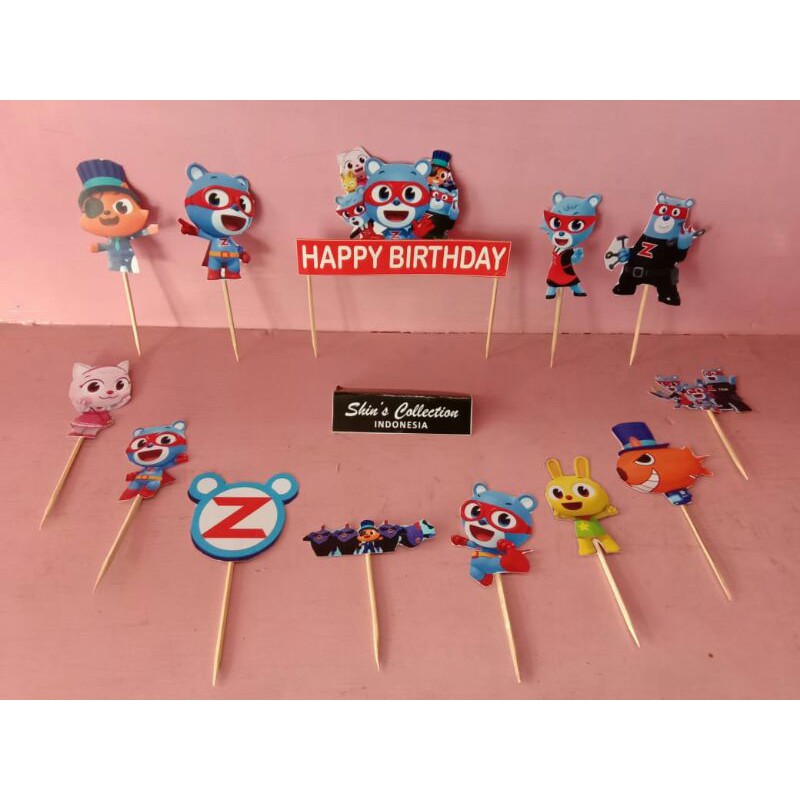 Jual Cake topper Super Zach super Z 1 set isi 13 pcs | Shopee Indonesia