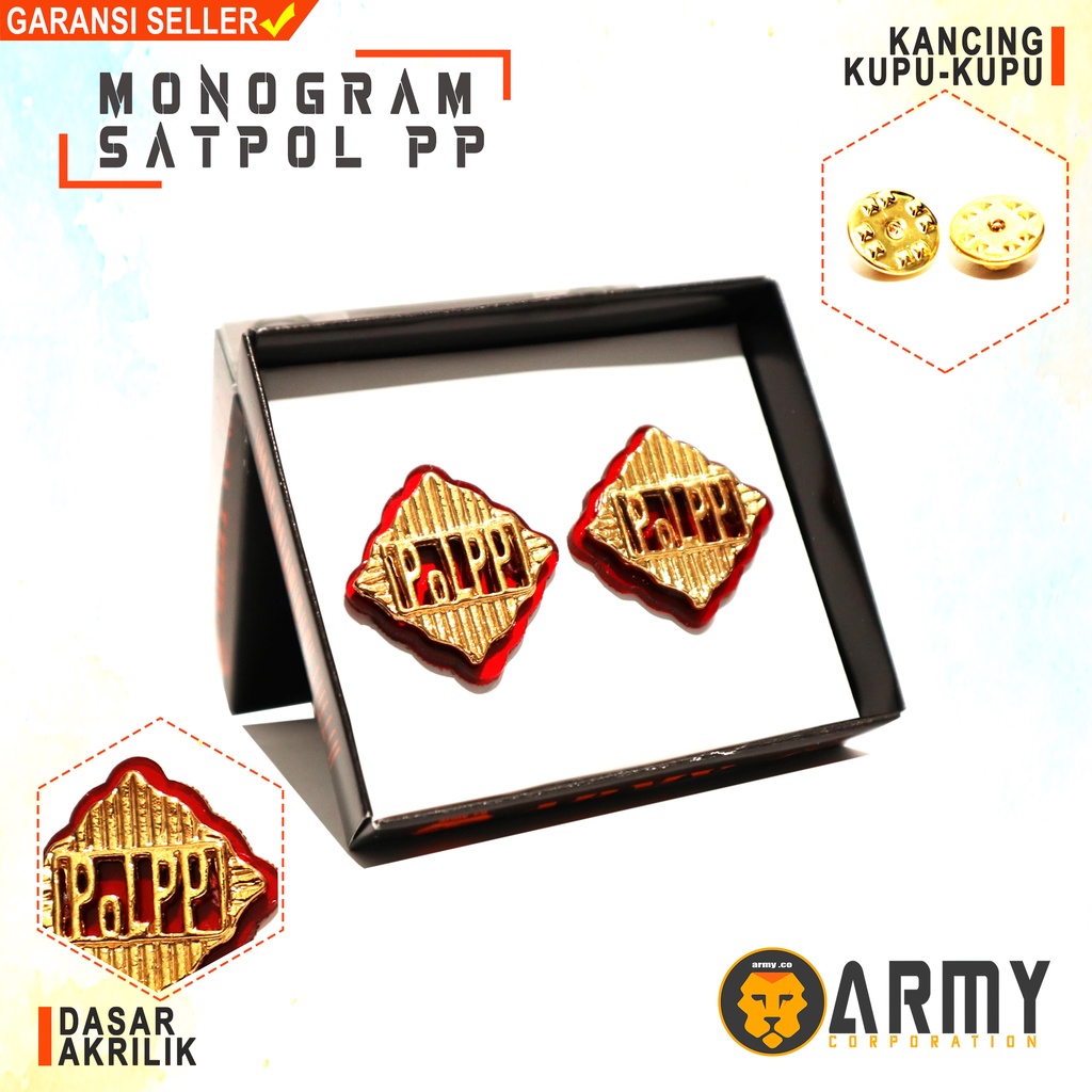 Jual pin kerah monogram satpol pp akrilik | Shopee Indonesia