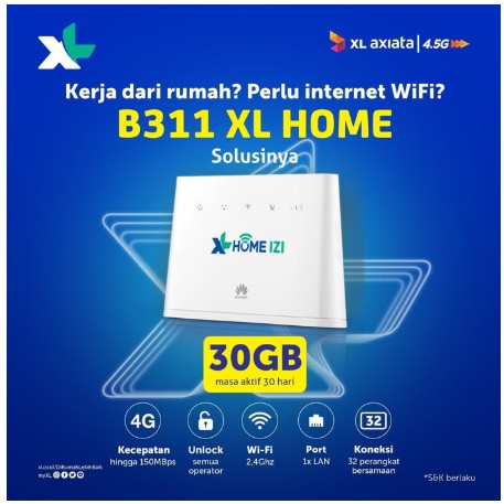Jual MODEM ROUTER XL HOME IZI Huawei B311 Free XL IZI 30GB Unlock ...