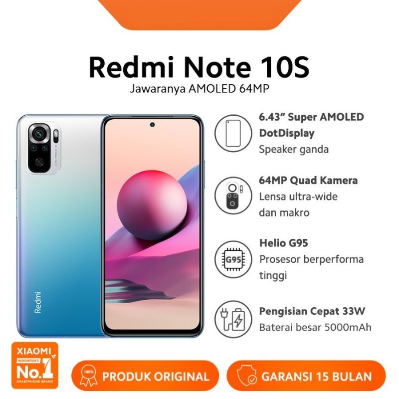 Jual XIAOMI REDMI NOTE 10S RAM 6/64GB & RAM 8/128GB! 100% BARU 100%ORIGINAL DAN BERGARANSI RESMI ...