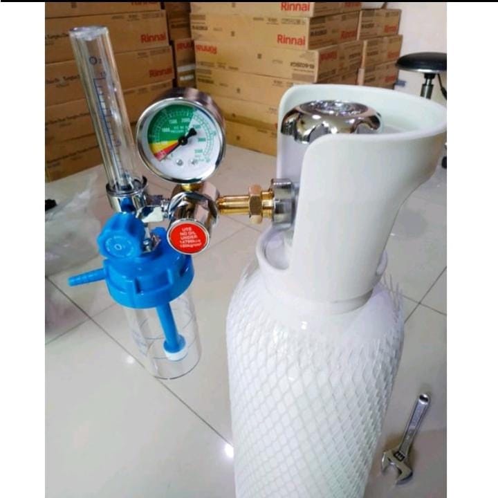 Jual Tabung Oksigen 1M3 Komplit Isi Dan Regulator Set Lengkap Tabung Plus Isi Plus Regulator ...