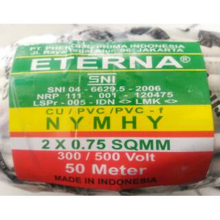 Jual kabel eterna nymhy 2x0.75 serabut 2x0,75 putih | Shopee Indonesia