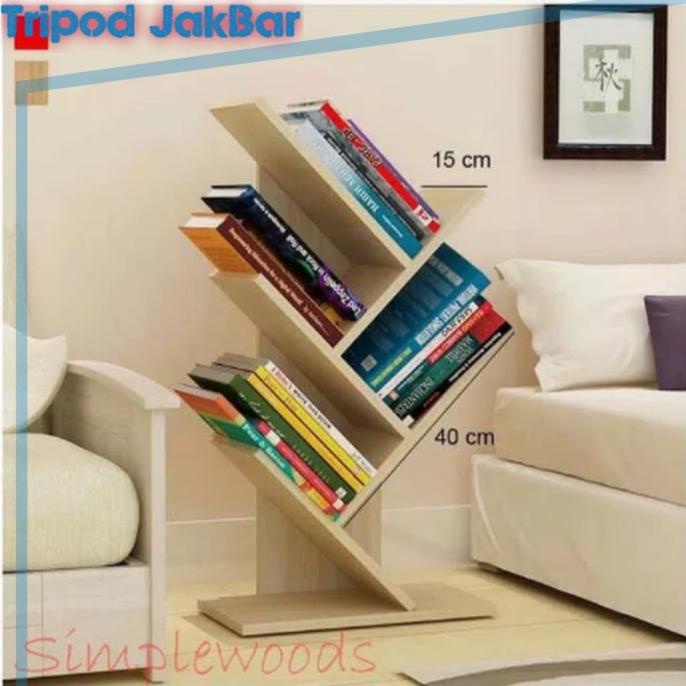 Jual Rak Buku Display Simple Wood Ruang Tamu / Lobby Kantor | Shopee ...