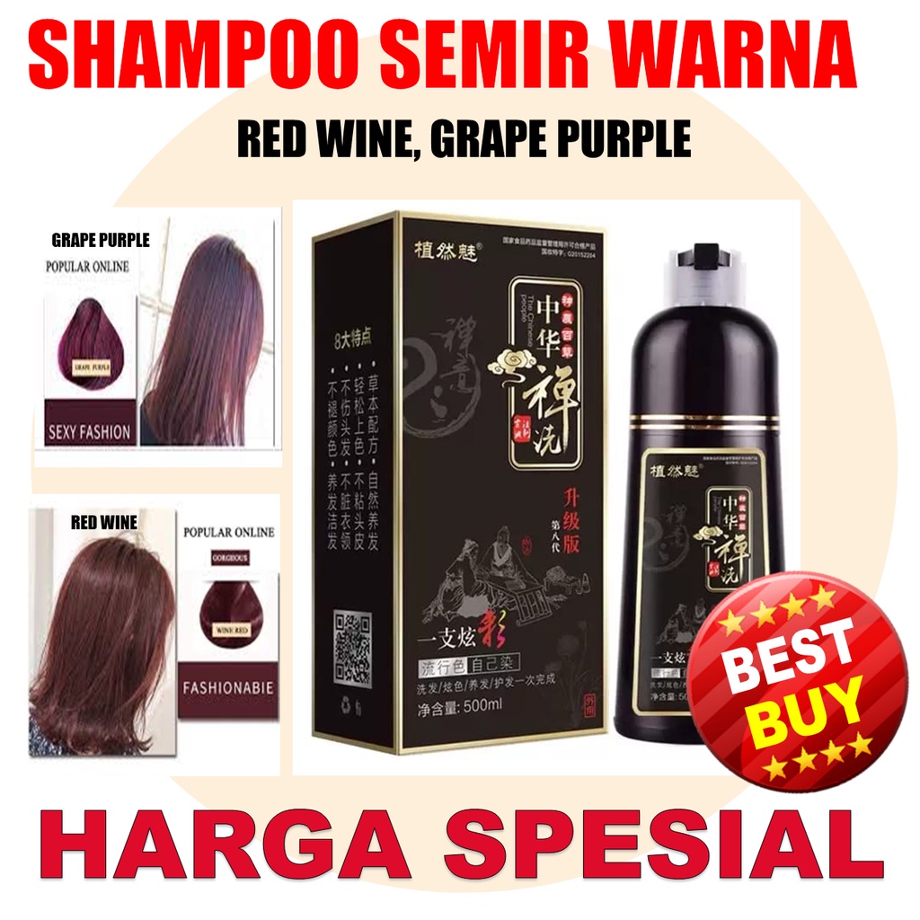 Jual SHAMPOO SEMIR PEWARNA RAMBUT BAHAN HERBAL DENGAN EKSTRAK GINGSENG TANPA AMONIA SHAMPOO ZEN ...