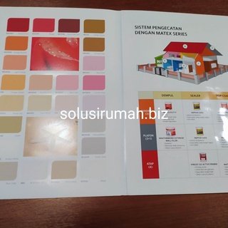 KATALOG CAT NIPPON PAINT MATEX CAT TEMBOK 6HAL A4 KARTU WARNA COLOR CA ...