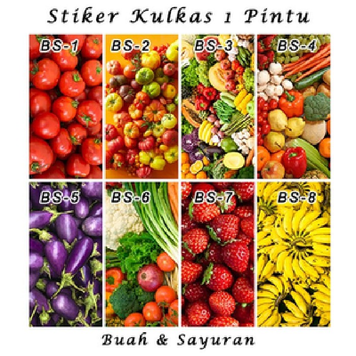 Jual STIKER KULKAS 1 PINTU DESIGN BUAH DAN SAYUR | Shopee Indonesia