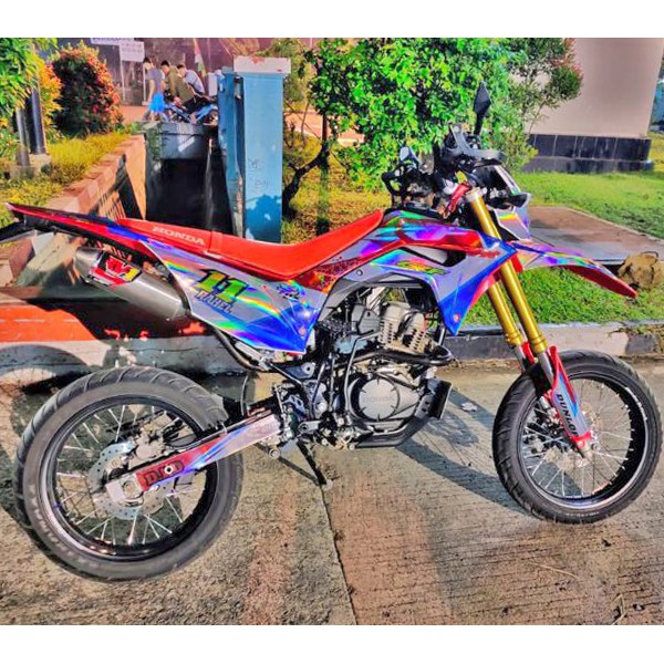 Jual Decal Stiker Motor CRF 150 L SUPERMOTO HOLOGRAM Full Body Sticker Custom Variasi MotorTrail ...