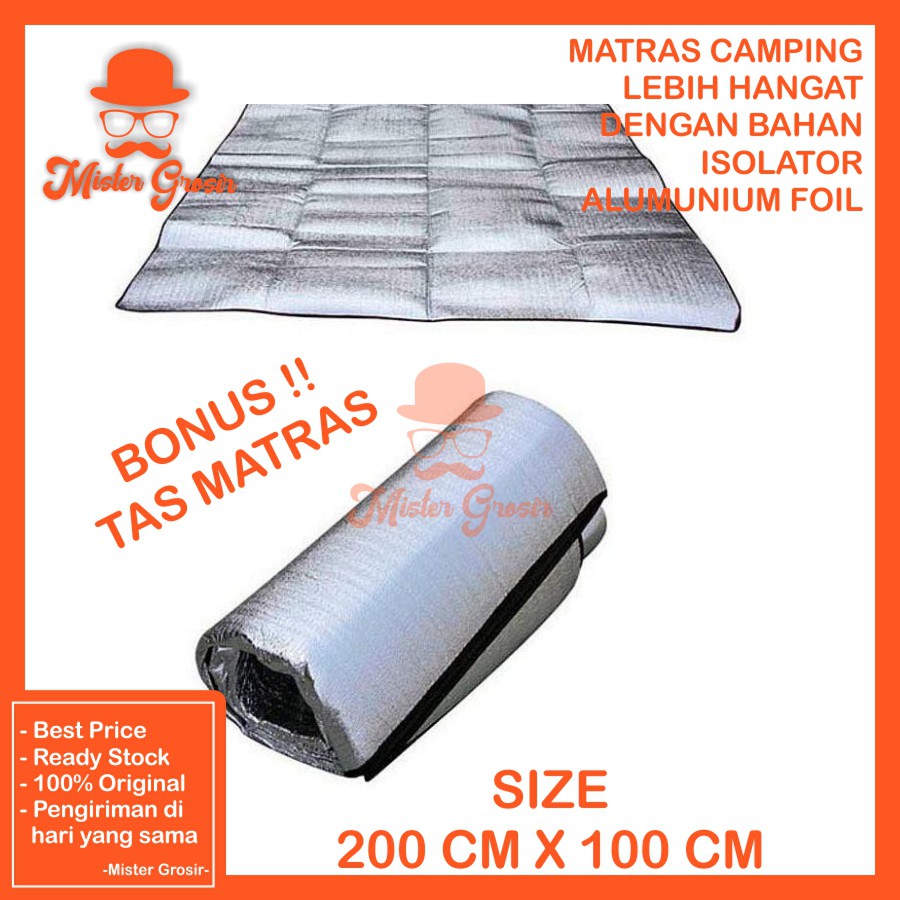 Matras Foil 200x100 Matras Camping Bahan Alumunium Lebih Hangat Suhu ...
