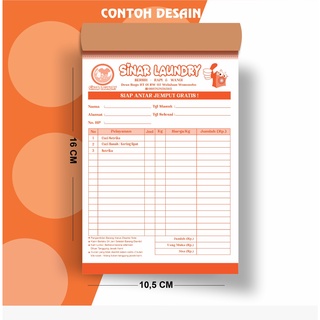 Jual Nota custom laundry 2 play ukuran 1/4 Folio / 10x16 cm nota ...