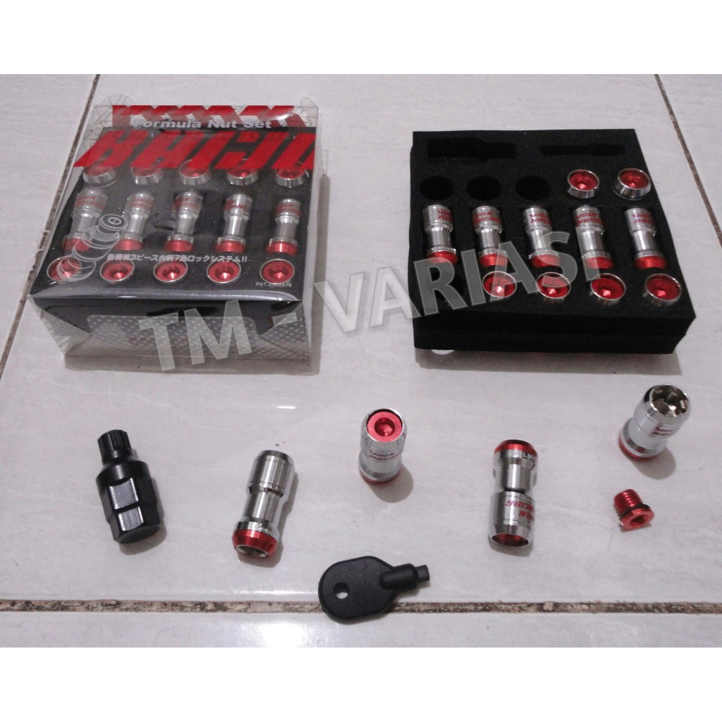 Jual Baut Roda Volk Rays Besi Baut Racing Lug Nut Merah Size 1.25 ...