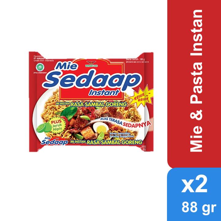 Mie Sedaap Sambal Goreng 88 gr x 2 pcs | Shopee Indonesia