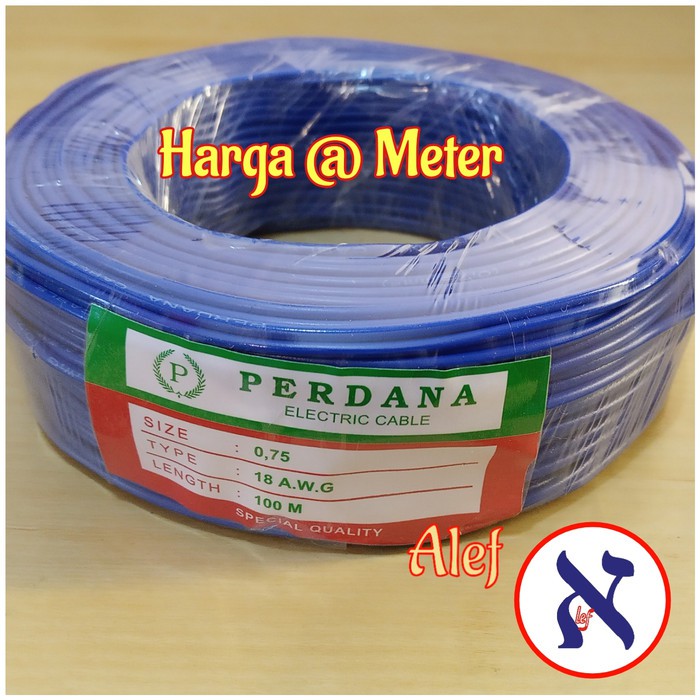 Jual 5meter kabel cable 0.75 perdana awg 18 biru blue | Shopee Indonesia