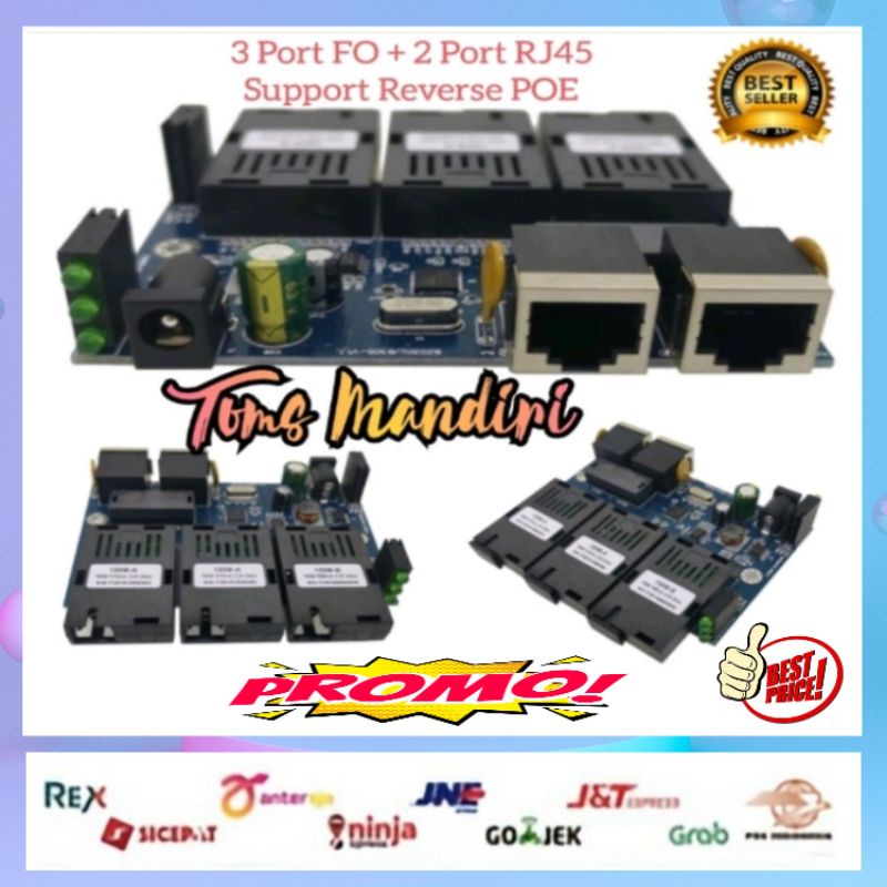 Jual Media Converter 3 Port FO 2 Port LAN 10/100M Board Only | Shopee Indonesia