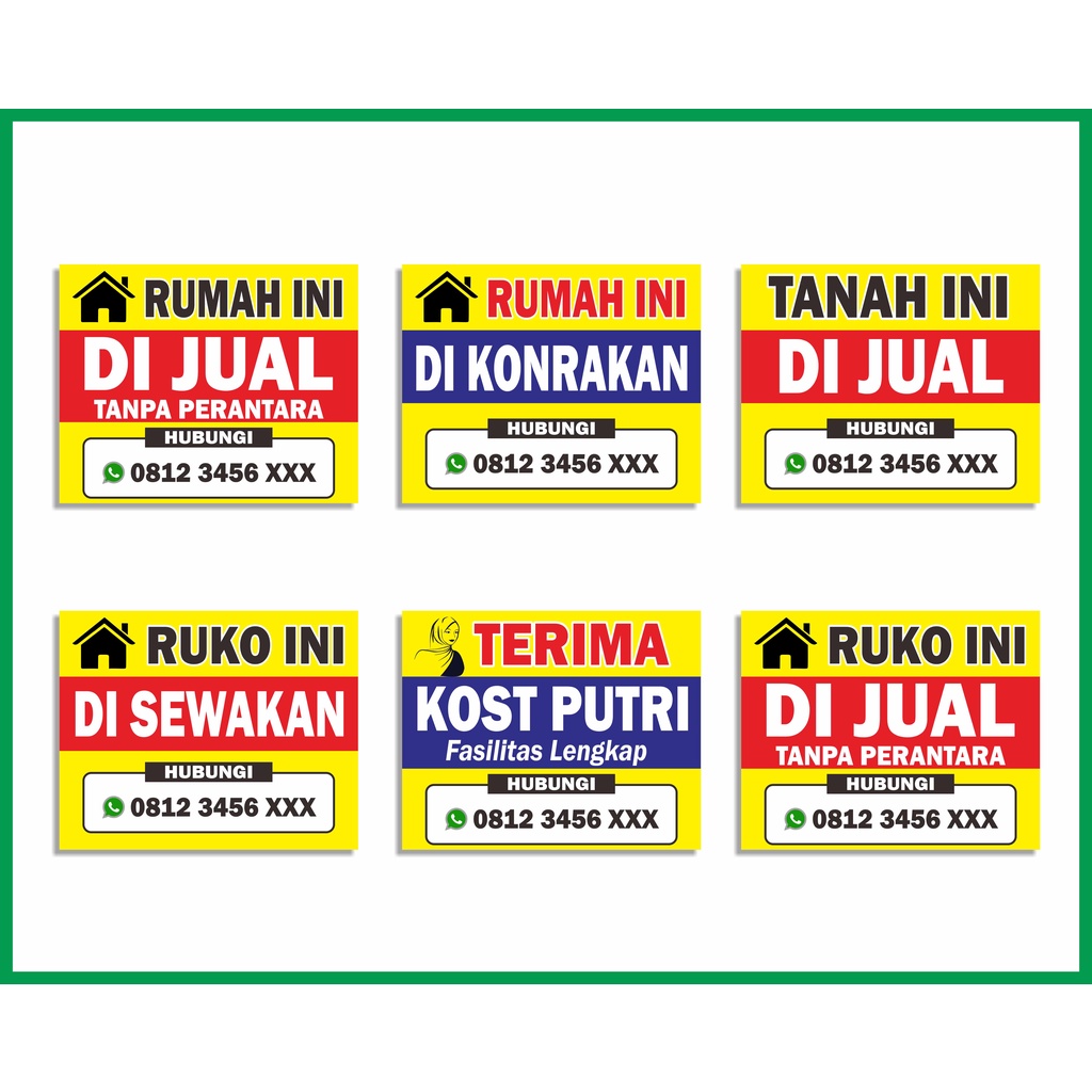 Jual Spanduk Rumah Dijual/ Rumah Dikontrakan/Banner Terima Kost ...