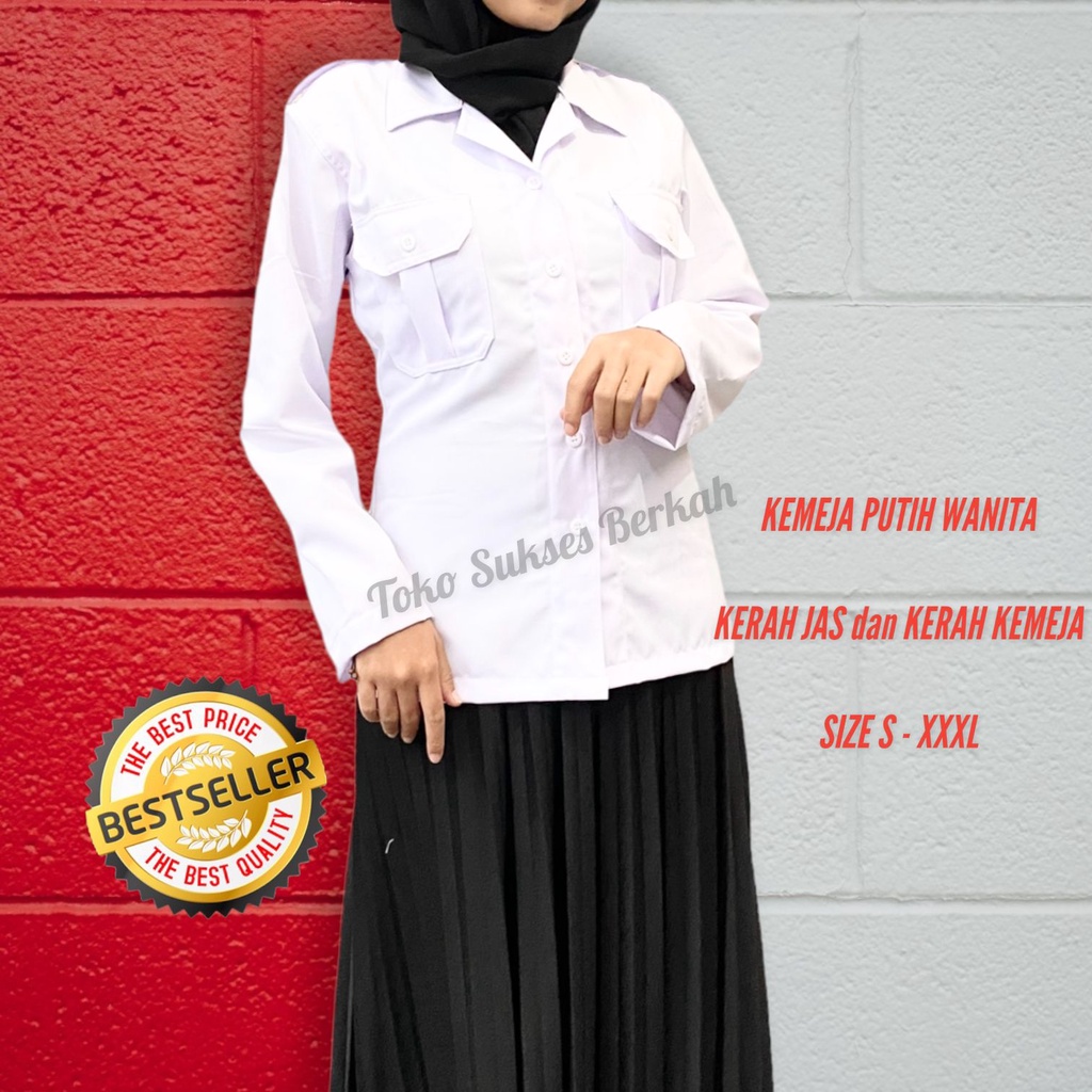Jual Baju Dinas Putih Pns Wanita Baju Pdh Wanita Putih Seragam Putih ...