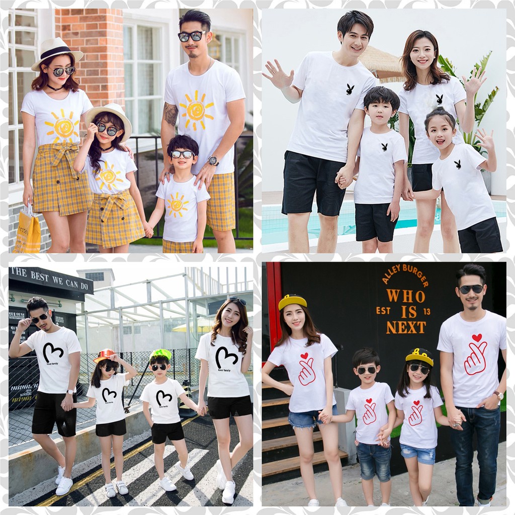 baju couple family keluarga ayah ibu anak perempuan kaos ukuran M L XL ...