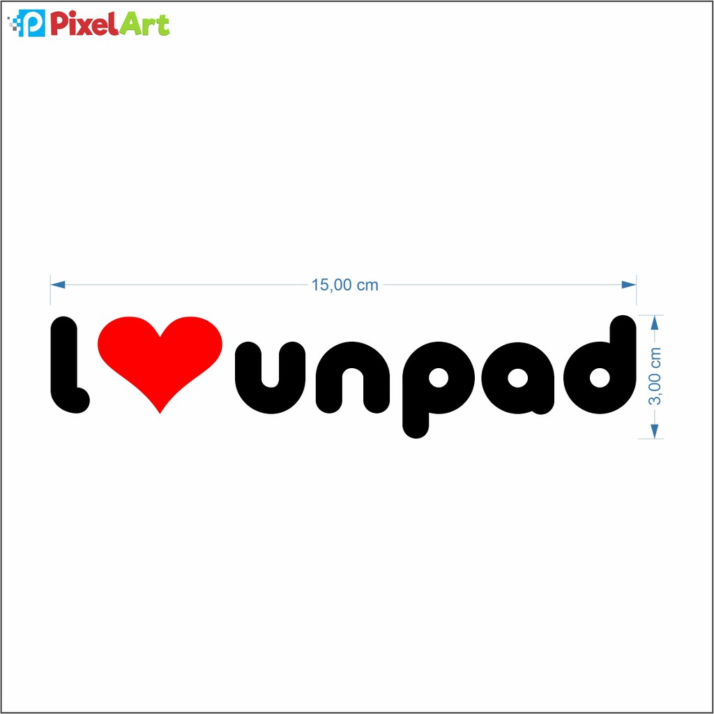 Jual CUTTING STIKER KAMPUS I LOVE UNPAD UNIVERSITAS PADJAJARAN WARNA ...