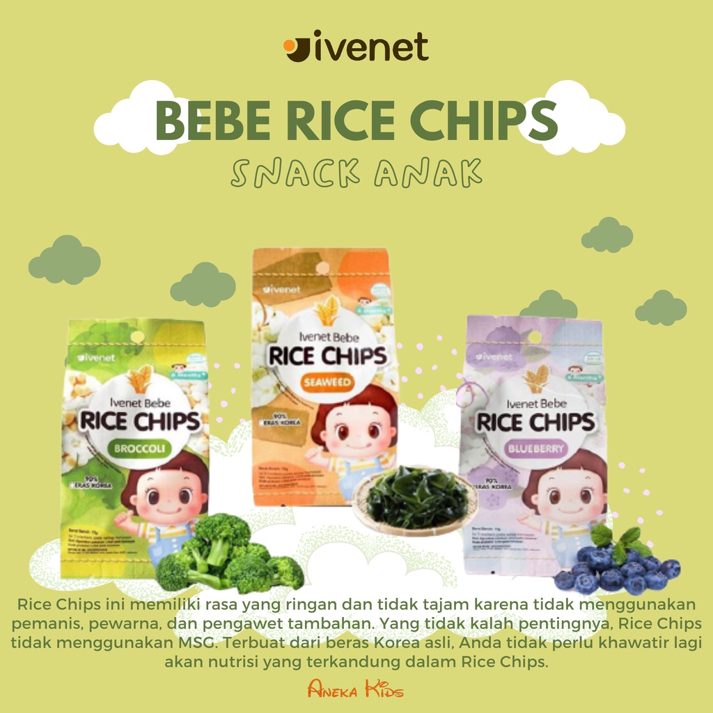 Jual Ivenet Bebe Rice Chips 15 gr - Snack Crackers Bayi Murah | Shopee ...