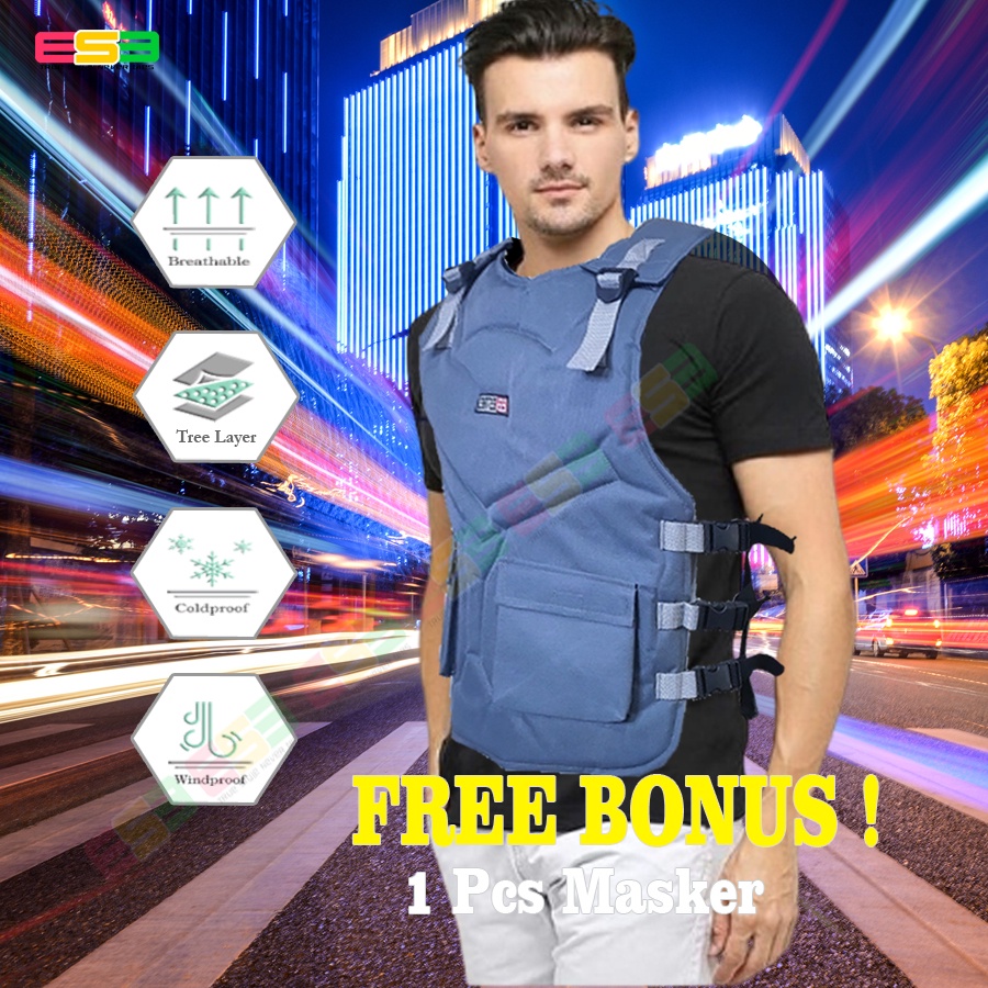 Jual Rompi Motor Anti Angin Abu Abu All Size Rompi Motor Pelindung Dada ...