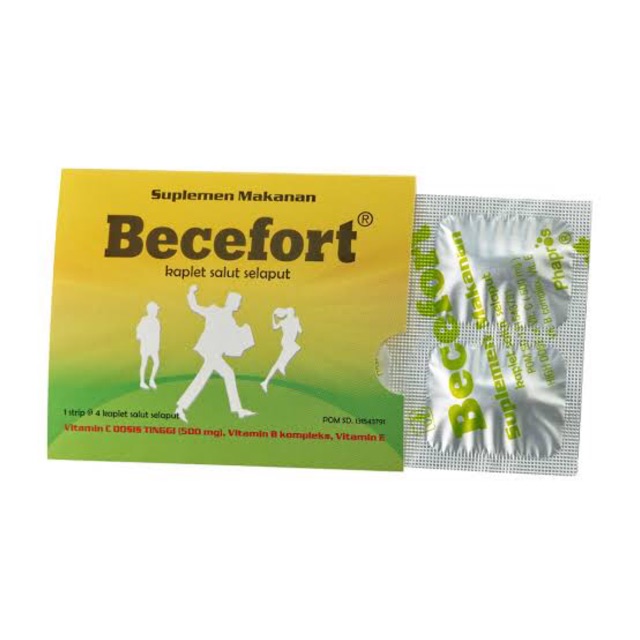 Jual Becefort strip isi 4 tablet ( vitamin daya tahan tubuh ) ORIGINAL ...