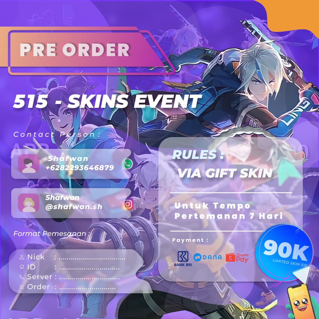 Jual SKIN MOBILE LEGENDS (515 - SKINS EVENT MLBB) | Shopee Indonesia