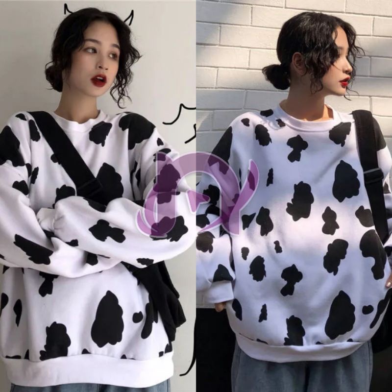 Jual CORAK SAPI OVERSIZE / COW MOO FULL PRINT BAHAN FLEECE | Shopee ...