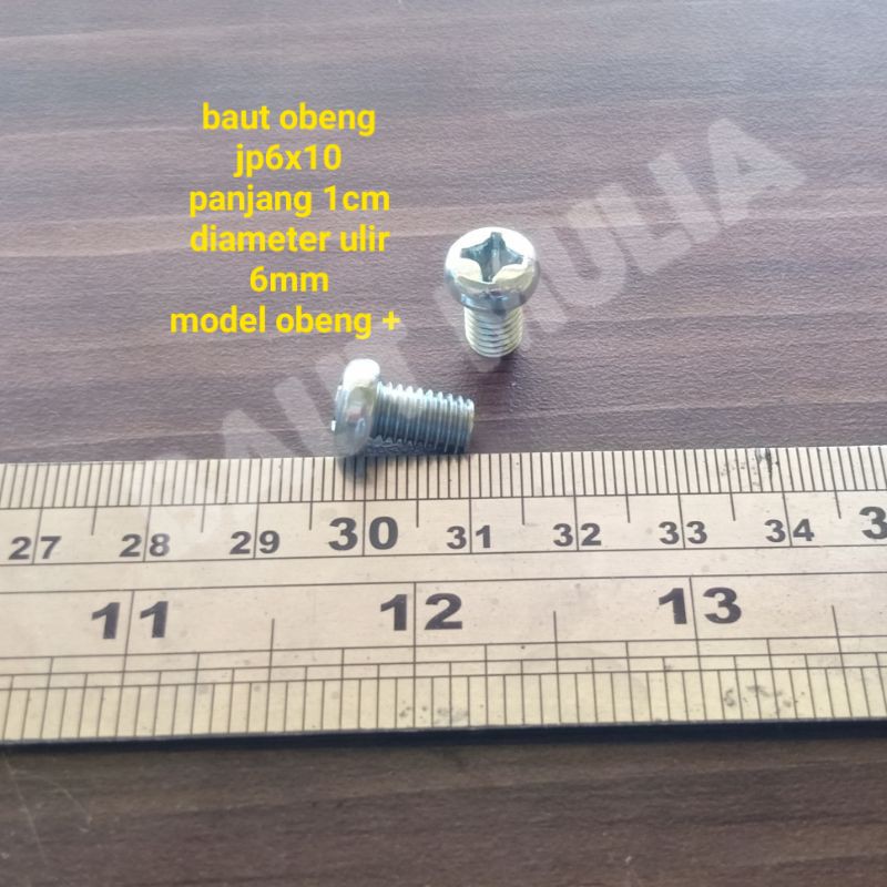 Jual BAUT JP M6X10 BAUT OBENG BAUT M6 ULIR | Shopee Indonesia