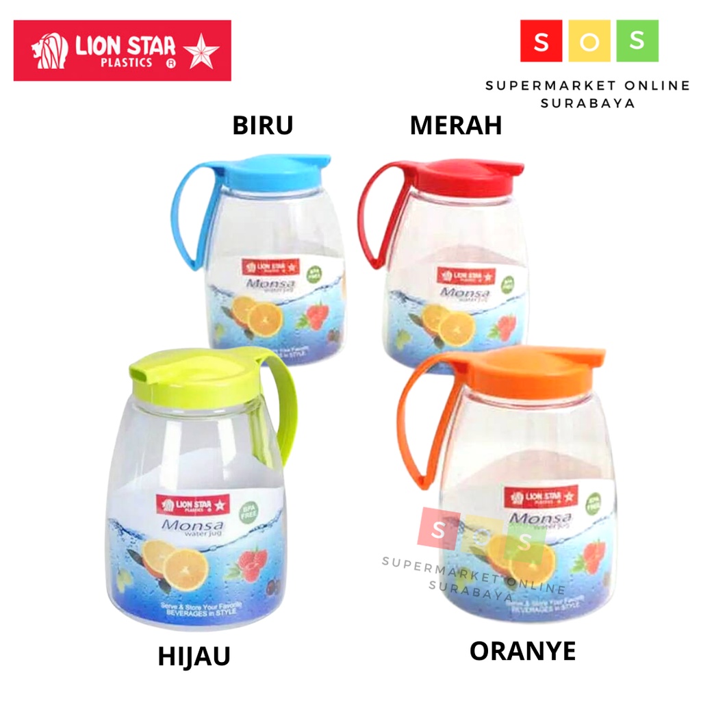 Jual Teko Air Plastik Lion Star Water Jug Monsa 2,1 Liter | Shopee Indonesia