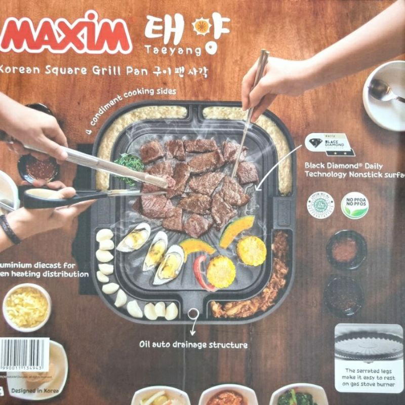 Jual maxim korean square grill pan 34cm panggangan BBQ | Shopee Indonesia