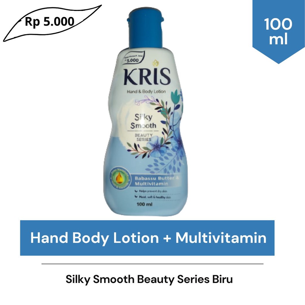 Jual KRIS Hand and Body Lotion Plus Multivitamin SILKY SMOOTH BIRU ...