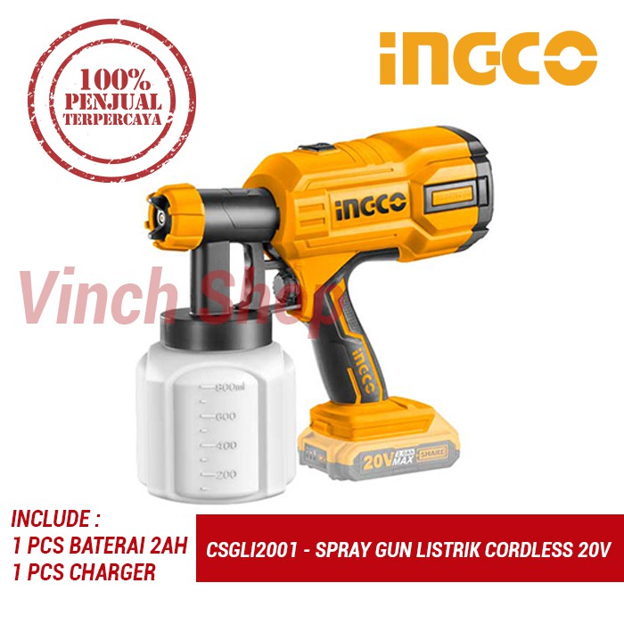 Jual SPRAY GUN ELEKTRIK CORDLESS BATERAI LISTRIK HVLP MINI SPRAYGUN ...