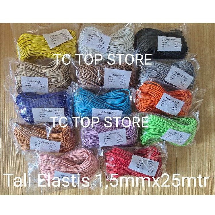 Tali Karet 1,5mm (25 meter) / tali elastis / tali string | Shopee Indonesia