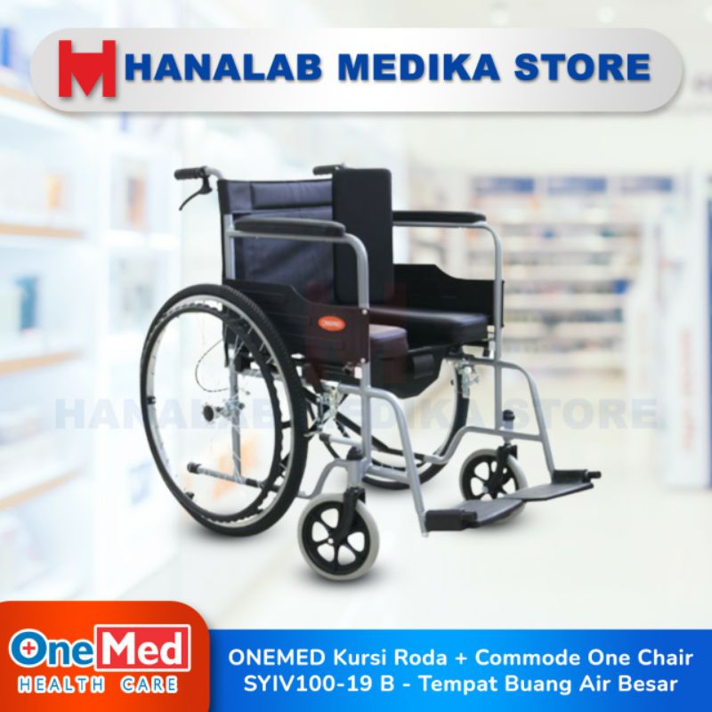 Jual ONEMED Kursi Roda + Commode One Chair SYIV100-19 B - Tempat Buang ...