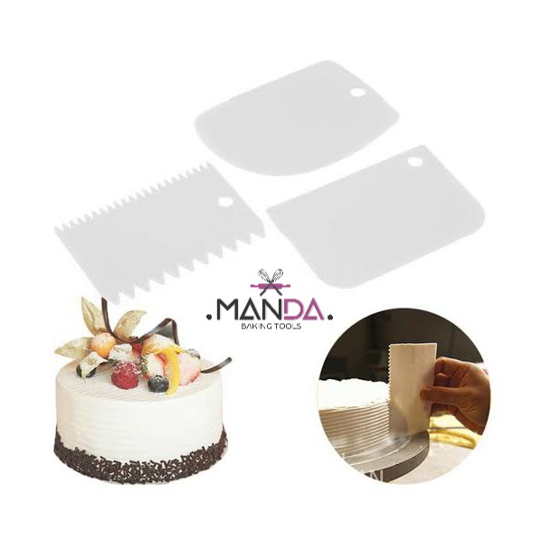 Jual Scraper Kue Adonan 3 in 1 Pemotong Pisau Adonan Dough Cutter ...