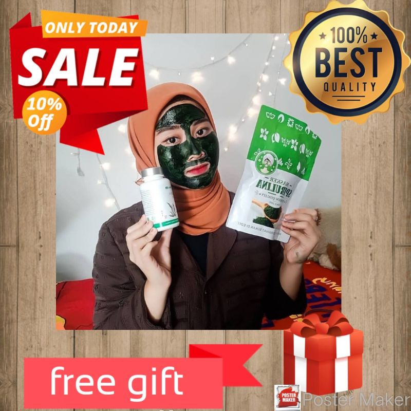 Jual ACNE SOLUSION MASKER SPIRULINA 100 % ORI TIENS BONUS KUAS DAN ...
