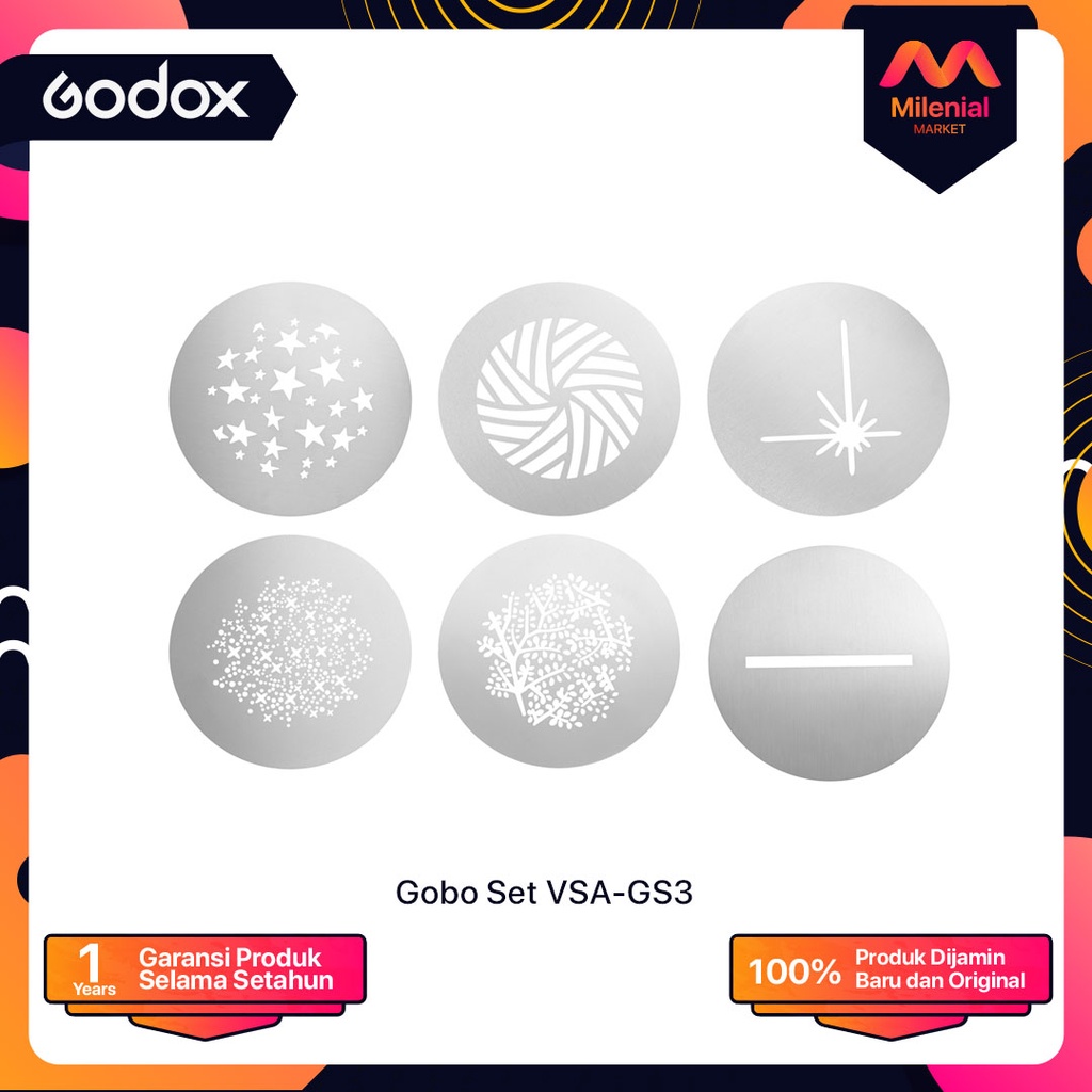 Jual Godox Gobo Set Pattern & Shape GS3 for VSA Spotlight Attachment ...