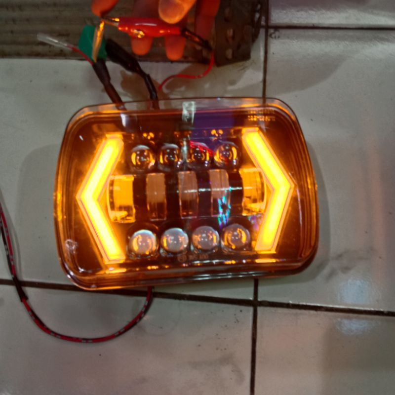 Jual head lamp kotak universal LED rubicon 7inch | Shopee Indonesia