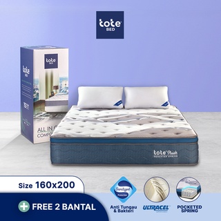 Jual Tote Bed Kasur In a Box Pocket Spring With Plushtop ukuran 160 x ...